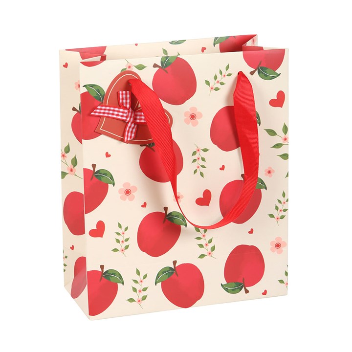 23cm Medium Apple Print Gift Bag - Something Different Wholesale