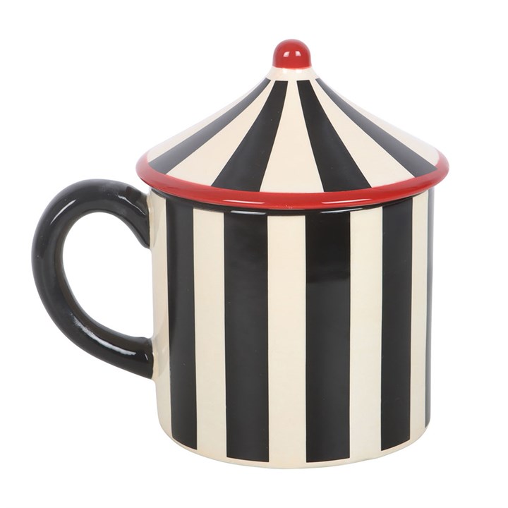 Black Striped Circus Tent Mug - Something Different Wholesale