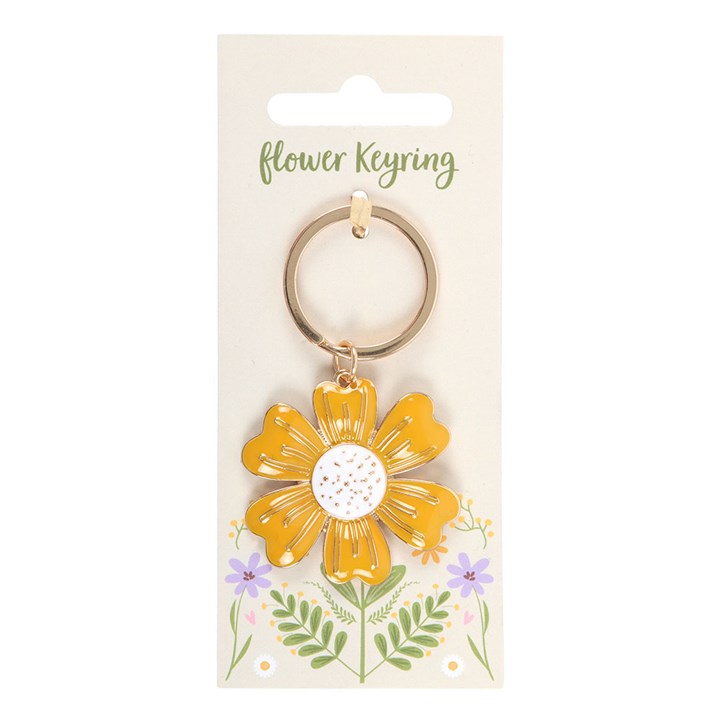 Yellow Daisy Keyring - Something Different Wholesale