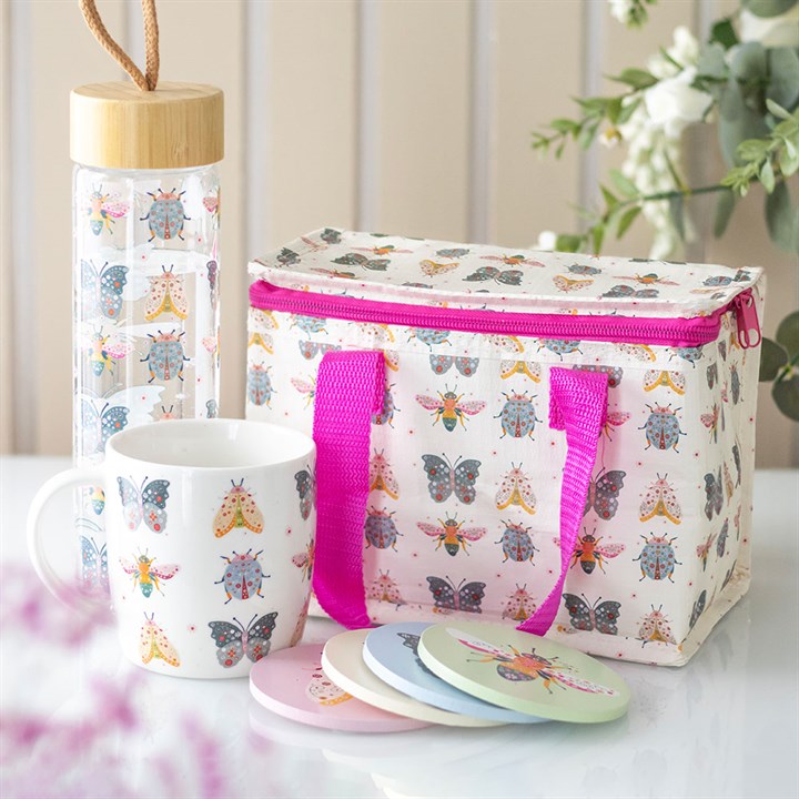 Floral Bug Print Lunch Bag - Something Different Wholesale
