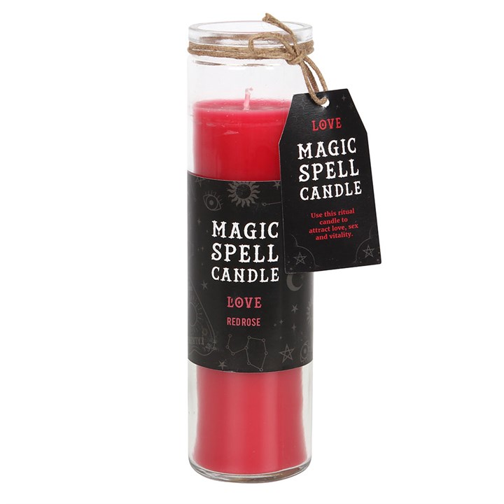 Love Red Rose Magic Spell Tube Candle - Something Different Wholesale