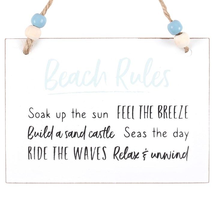 Beach Rules Hanging Sign - Something Different Wholesale