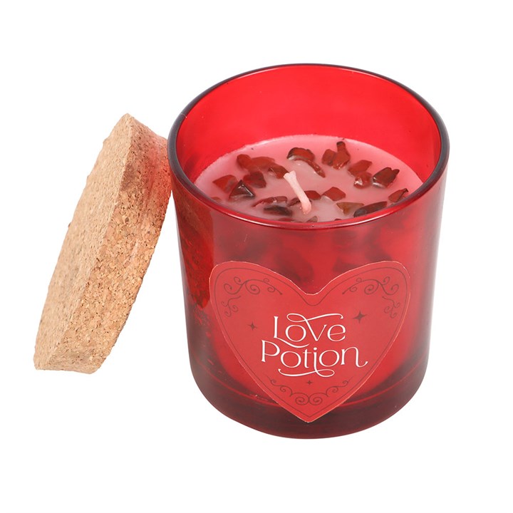 Love Potion Raspberry Crystal Chip Candle - Something Different Wholesale