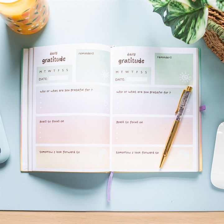 Multicoloured Gratitude Journal with Amethyst Pen - Something Different ...