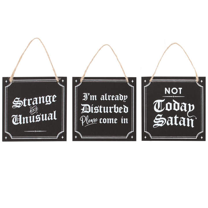 Set of 12 Gothic Mini Signs - Something Different Wholesale