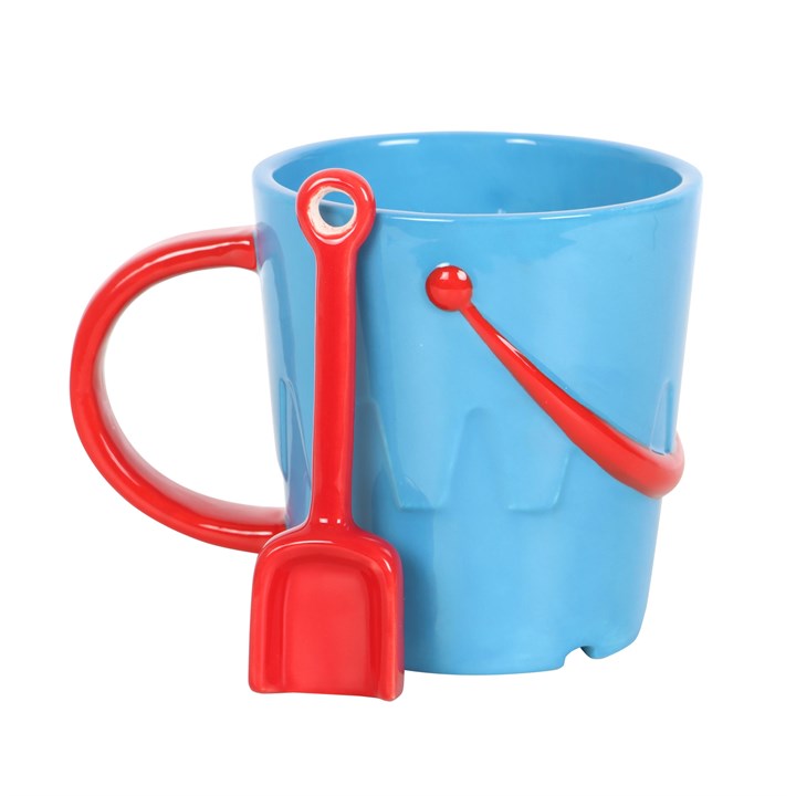 Bucket Shaped Ceramic Mug with Spade Spoon - Something Different Wholesale