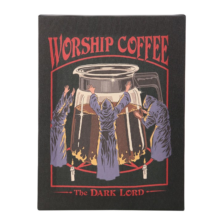 19x25cm Worship Coffee Canvas Plaque by Steven Rhodes - Something ...