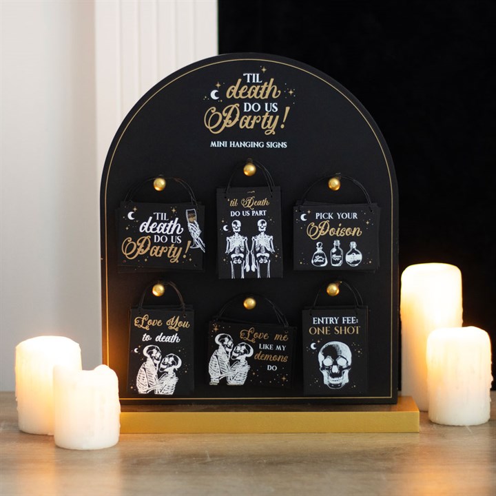 Set of 36 Til Death Do Us Party Mini Signs on Display - Something ...