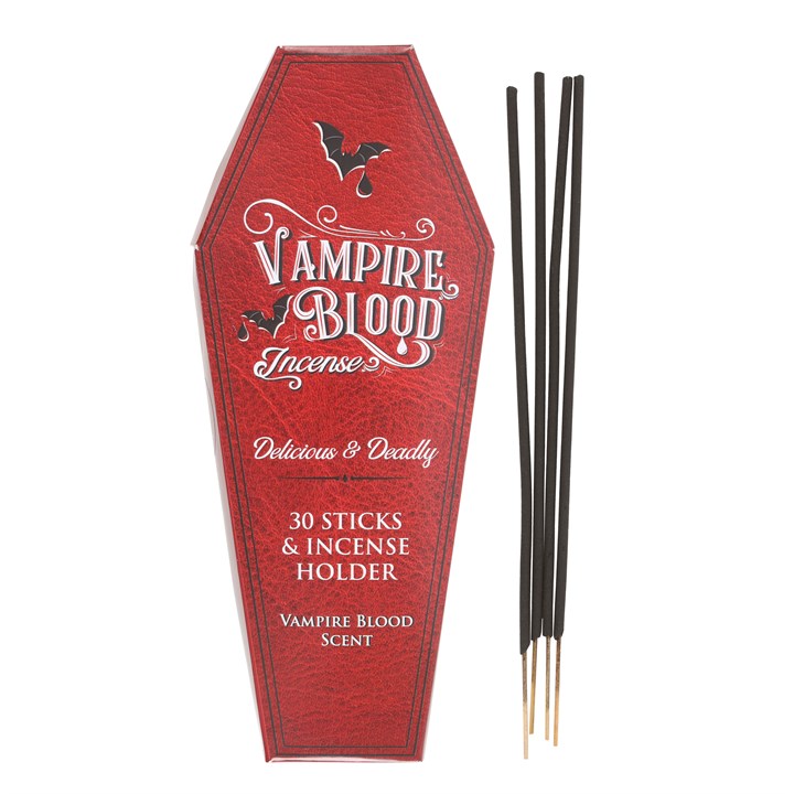 Set of 18 Vampire Blood Incense Stick Packs with Coffin Holder ...