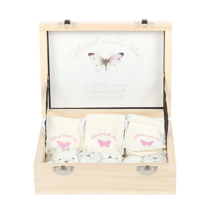 Box of 24 Marble Butterfly Keepsake Tokens in a Bag - Something ...