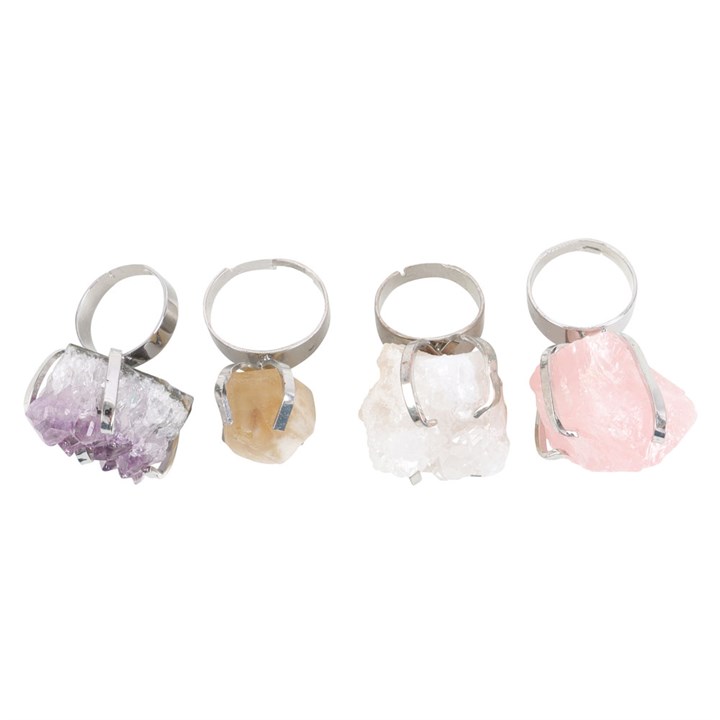 Set of 12 Assorted Crystal Rings - Something Different Wholesale