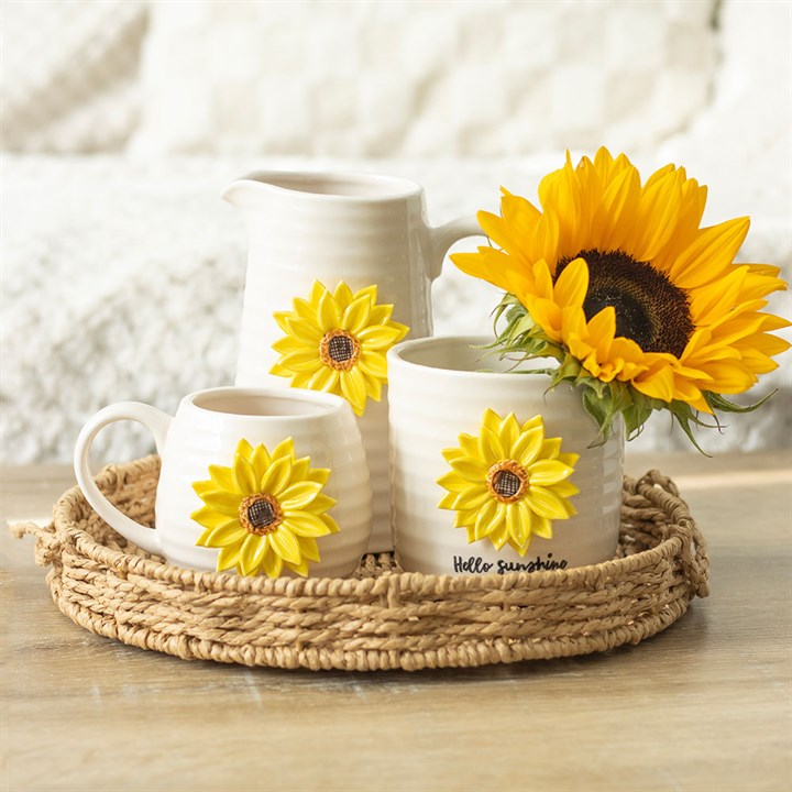 Hello Sunshine Ceramic Flower Jug with 3D Sunflower - Something ...