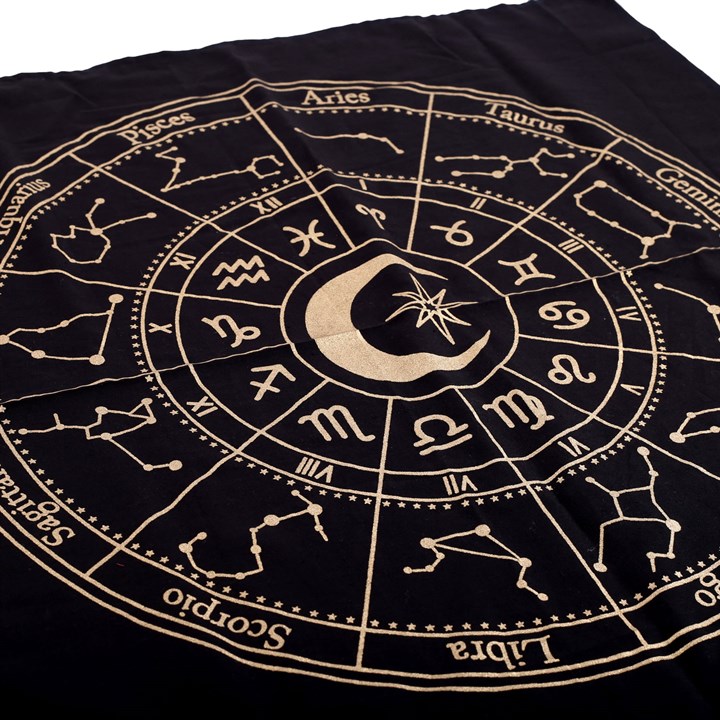 72cm Black Astrology Wheel Altar Cloth - Something Different Wholesale