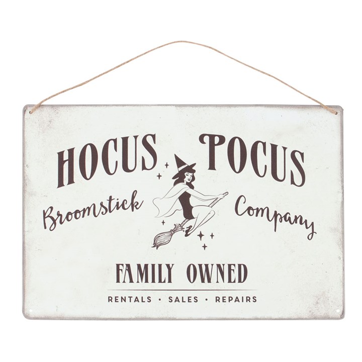 Hocus Pocus Broomstick Company Metal Hanging Sign - Something Different ...