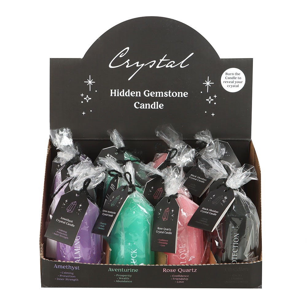 Set of 16 Small Hidden Crystal Candles in Display - Something Different ...